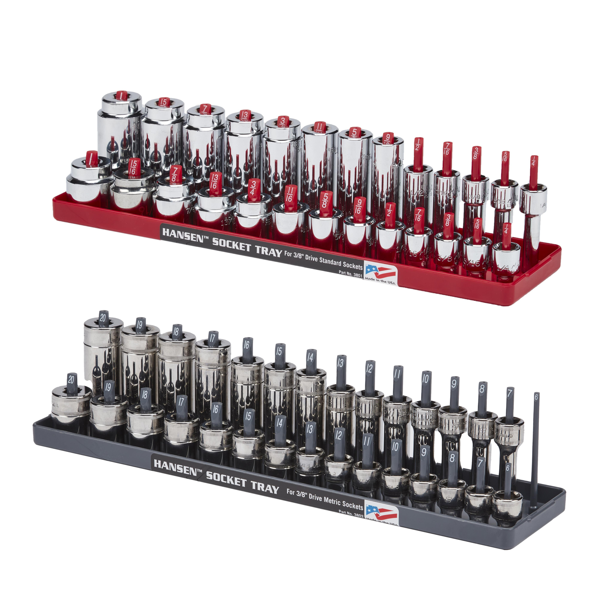 Dynamic Tools 3 Piece Metric Magnetic Socket Organizer Set Drive Size Multiple In Socket Size